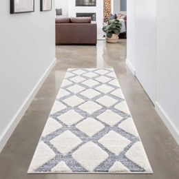 Carpet City Hochflor-Teppich »Focus 4497« rechteckig 20 mm Höhe Läufer, Boho, Hochtief-Muster/ 3D-Effekt, für Wohnzimmer, Schlafzimmer grau...