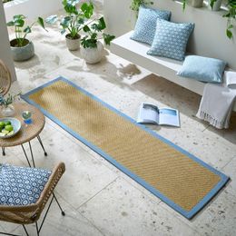 FLAIR RUGS Teppich &raquo;Sisal Look&laquo; rechteckig 6 mm H&ouml;he Sisal Look Border Indoor Outdoor Bodenl&auml;ufer Teppich blau Kunstfaser