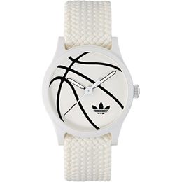 adidas originals Quarzuhr »GAME ONE« Armbanduhr, Herren, Damen, Nylonarmband, wasserabweisend bis 5 bar cremefarben Modische Armbanduhr für Sie & Ihn