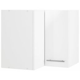 Wiho-K&uuml;chen WIHO K&Uuml;CHEN Eckh&auml;ngeschrank &raquo;Ela&laquo; mit Metallgriffen Front: Wei&szlig; Glanz, Korpus: Wei&szlig;
