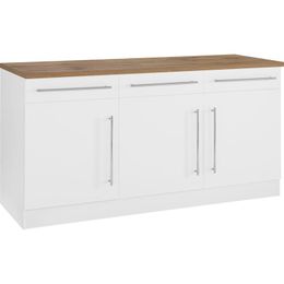 KOCHSTATION Unterschrank &raquo;KS-Samos&laquo; Breite 150 cm wei&szlig; Holzwerkstoff