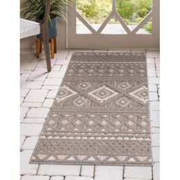 Carpet City Teppich »In-& Outdoorteppich Santorini 435, 3D-Effekt, Boho-Look« rechteckig 5 mm Höhe Wetterfest & UV-beständig für Terrasse, Balkon,...