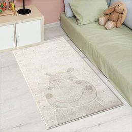 Carpet City Kinderteppich »MARA703« rechteckig 11 mm Höhe Kinderzimmer, Kurzflor, robust, Tiere, Spielzimmer Creme Obermaterial: 70% Polypropylen,...