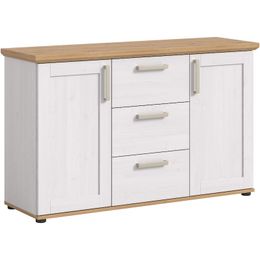 Home Affaire Sideboard »Cosenza« Cosenza Sideboard 129 cm, 2 Türen, 4 Fächer, Sideboard, Wohnzimmer Sibiu Lärche Nachbildung Maße B/H/T ca.: 129 x...