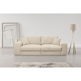 WERK2 Big-Sofa »Rozzana Mega Sofa mit viel Platz, aktuelle Bezüge. Breite 246cm« mit losen Rückenkissen Natur