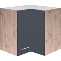 Flex-Well Eckh&auml;ngeschrank &raquo;Morena&laquo; (B x H x T) 60 x 54, 8 x 32 cm - als Eckl&ouml;sung Basaltgrau / San Remo Eiche San Remo Eiche