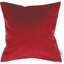 Tom Tailor HOME Dekokissen »French Velvet« aus weichem Micro-Velvet, Kissenhülle ohne Füllung, 1 Stück rot + unifarben Obermaterial: 100% Polyester...