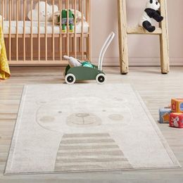Carpet City Kinderteppich »MARA710« rechteckig 11 mm Höhe Kinderzimmer, Kurzflor, robust, Tiere, Spielzimmer Creme Obermaterial: 70% Polypropylen,...