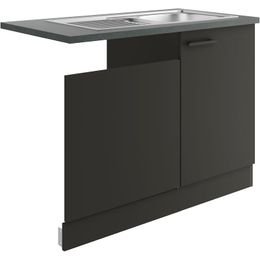 Optifit Spülenschrank »Palma« Breite 110 cm, geeignet für teilintegrierte Geschirrspüler anthrazit/anthrazit-anthrazit anthrazit