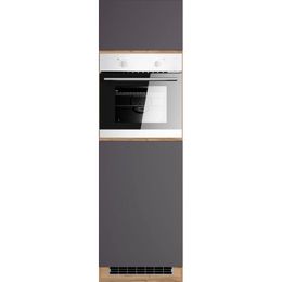 KOCHSTATION Backofen/K&uuml;hlumbauschrank &raquo;KS-Riesa&laquo; Breite 60 cm, MDF-Fronten grau Holzwerkstoff