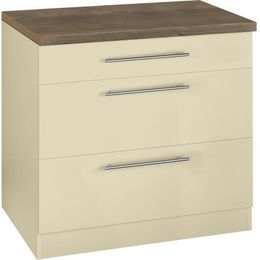 Wiho-K&uuml;chen wiho K&uuml;chen Unterschrank &raquo;Unna&laquo; 90 cm breit, mit 2 gro&szlig;en Ausz&uuml;gen beige