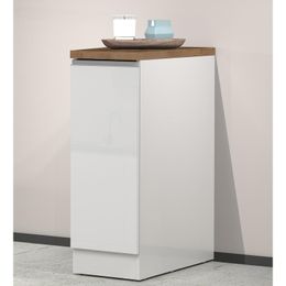 KOCHSTATION Apothekerschrank &raquo;KS-Sole, Apothekerkommode&laquo; Breite/H&ouml;he 30/85 cm, Anbau-und Unterbau m&ouml;glich wei&szlig; matt/wei&szlig; Hochglanz-wotan eiche wei&szlig;