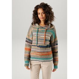 Aniston CASUAL Strickpullover aus buntem Effektgarn - jedes Teil ein Unikat grau-aqua-apricot-rost-marine-jade-braun-moosgrün-wollweiß 34 34...