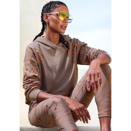 active by Lascana LASCANA ACTIVE Hoodie braun, kupfer XS (32/34) XS (32/34) Kapuzensweatshirt mit abstraktem Muster