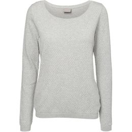 Véro Moda VERO MODA Rundhalspullover »VMCARE STRUCTURE LS O-NECK BLOUSE« aus Bio-Baumwolle light grey melange L L Klassischer Pullover von VERO MODA
