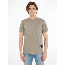 Calvin Klein Jeans T-Shirt »BADGE TURN UP SLEEVE« mit Logopatch grau XL XL T-Shirt von Calvin Klein Jeans