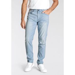 H.I.S. H.I.S Slim-fit-Jeans »FLUSH« schmale Beinform, mit Used-Effekten, niedrige Leibhöhe l. blue 32 - Länge 36 Länge 36 32 Slim-fit-Jeans mit schmaler...