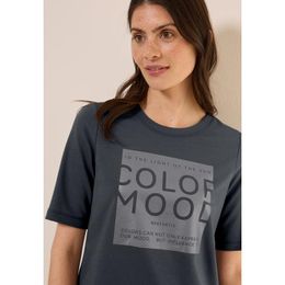 Cecil Damen T-Shirt mit Folienprint grau M (40)