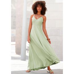 Lascana Maxikleid aus gewebter Viskose, Cut-Out am Rücken, Sommerkleid pistazie 36 - N-Gr N-Gr 36 Schöner V-Ausschnitt