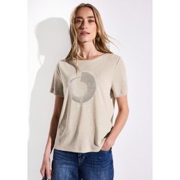 Street One Damen Street One T-Shirt mit Folien-Print beige 42