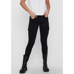 Only Cargohose »ONLMISSOURI REG ANK CARGO PNT NOOS« mit Stretchsäumen black 34 (XS) - Länge 32 Länge 32 34 (XS) Knöchellange Cargohose von Only
