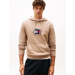 Tommy Hilfiger Kapuzensweatshirt &raquo;LINEAR FLAG GRAPHIC&laquo;, Regular Fit, Hoodie, Kapuze mit Tunnelzug Coastal Taupe XXL XXL Hoodie von Tommy Hilfiger