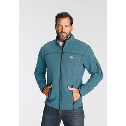 MAN'S WORLD Man's World Damen Strickfleecejacke f&uuml;r die &Uuml;bergangszeit, mit Rei&szlig;verschlusstaschen, mit Stehkragen blau S (44/46)