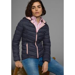 Kangaroos Steppjacke mit Kapuze mit kontrastfarbenen Details marine-rosa 44 44 Steppjacke mit wärmender Wattierung von Kangaroos mit Kontrastfutter