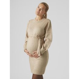 MAMALICIOUS Umstandskleid &raquo;MLNEWANNE L/S ABK KNIT DRESS A. NOOS&laquo; Natural Melange L - N-Gr N-Gr L Kurzes Kleid von MAMALICIOUS