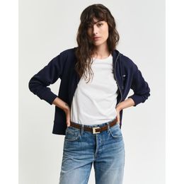 Gant Kapuzensweatjacke &raquo;SHIELD ZIP HOODIE&laquo; Grafische -Stickerei auf der Brust EVENING BLUE M M Sweatjacke von Gant