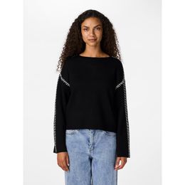 Y.A.S Strickpullover »YASSTITCHA LS KNIT PULLOVER S. NOOS« farblich abgesetzte Nähte Black XS XS Oversized Strickpullover von YAS