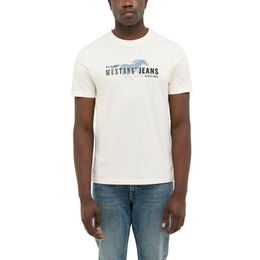 Mustang Kurzarmshirt »Herren Style Austin« offwhite M M Lockerer Schnitt