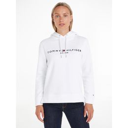 Tommy Hilfiger Damen Kapuzensweatshirt, mit Logostickerei wei&szlig; XL (42)