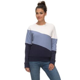 Ragwear Sweater »JOHANKA BLOCK« Crew Neck im Color-Blocking Design STONE BLUE M M Veganes, von PETA verifiziertes Sweatshirt JOHANKA BLOCK von Ragwear