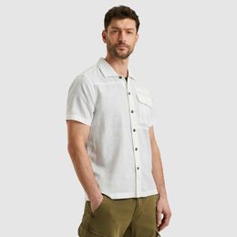 PME-Legend PME LEGEND Kurzarmhemd »Short Sleeve Shirt Ctn linen« mit Leinenstruktur Bright White XXL - N-Gr N-Gr XXL Kurzarmhemd von PME Legend