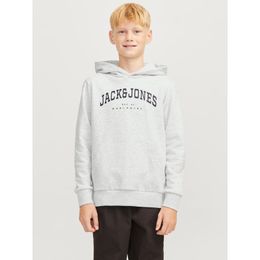 Jack & Jones JACK & JONES JUNIOR Kapuzensweatshirt &raquo;JJECALEB VARSITY SWEAT HOOD NOOS JNR&laquo; White Melange Fit:LOOSE 152 152 Sweater von Jack & Jones Junior