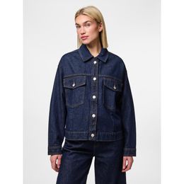 Pieces Jeansjacke »PCELMA DENIM JACKET NOOS BC« ohne Kapuze Dark Blue Denim Detail:RINSE WASH L L Coole Jeansjacke von Pieces