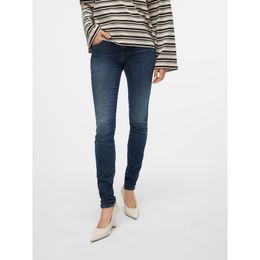 Véro Moda VERO MODA Slim-fit-Jeans »VMLUX MR SLIM JEANS RI392 GA NOOS« Dark Blue Denim Detail:Tinted L (40) - Länge 32 Länge 32 L (40) Slim-Fit Jeans, die...