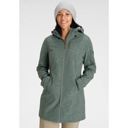 Polarino Softshellmantel Wasser, - und windabweisend sowie atmungsaktiv dunkelgrün 42 42 Modischer Funktionsmantel aus elastischem Softshell