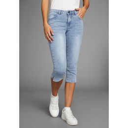 Arizona Caprijeans &raquo;Ultra-Stretch&laquo; extra-enger Schnitt, modischer Beinabschluss mit Schlitz bleached 38 - N-Gr N-Gr 38 Caprijeans in extra-engem...