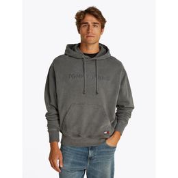 Tommy Jeans Hoodie »TJM RLX TJ LABEL HOODIE« mit großer Logostickerei Washed Black XL XL Hoodie von Tommy Jeans