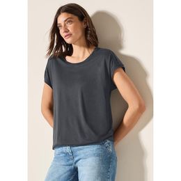 Cecil T-Shirt mit elastischem Bund volcanic grey S (38) S (38) Sommer-Shirt von Cecil