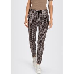 MAC Jerseyhose »easy smart« mit dezenten Reißerschluss-Taschen sand stone printed 42 - Länge 29 Länge 29 42 Jerseyhose in Zigaretten-Passform von MAC