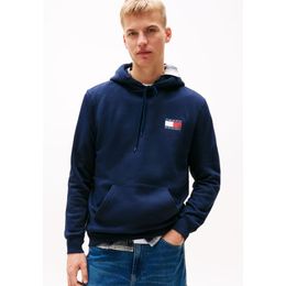 Tommy Jeans Herren Sweatshirt &raquo;TJM REG ESSENTIAL FLAG HOOD EXT&laquo;, mit bedruckten Markenlogo auf Brusth&ouml;he blau S