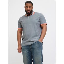 Jack & Jones PlusSize Jack & Jones Plussize Herren Jack & Jones PlusSize Poloshirt &raquo;JJEPAULOS POLO SS NOOS PLS&laquo; mit Logo Stickerei blau 3XL