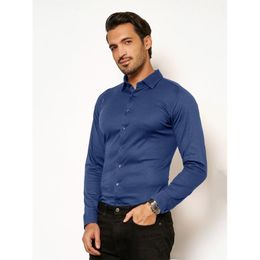 DESOTO Langarmhemd »Casual Kent 1/1« Mit Rundhalsausschnitt blue piqué 3XL - N-Gr N-Gr 3XL Klassisches Langarmhemd von DESOTO