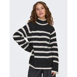 Jacqueline de Yong JDY Rollkragenpullover »MILEY L/S LONG STRIPE PULLOV KNT NOOS« Dark Grey Melange Detail:W. BIRCH MEL STRIPES M (L) M (L) Pullover von JDY