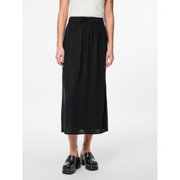 Pieces Sommerrock »PCPIA MW ANKLE SKIRT WVN NOOS« mit Leinen Black XL (42) XL (42) Knöchellanger Rock von Pieces
