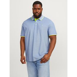 Jack & Jones PlusSize JACK & JONES PLUSSIZE Poloshirt »JJEPAULOS POLO SS NOOS PLS« mit Logo Stickerei Bright Cobalt Detail:NEON 5XL 5XL Herren-Poloshirt von Jack & Jones...