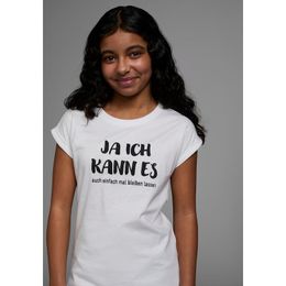 Kidsworld T-Shirt »Ja ich kann es ...« Kurzarm, bequeme Passform, mit coolen Statements weiß 176/182 176/182 Bedruckt mit coolen...